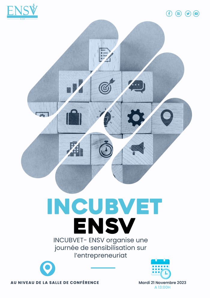 ENSV | Journée de sensibilisation sur l’entrepreneuriat le mardi 21 novembre